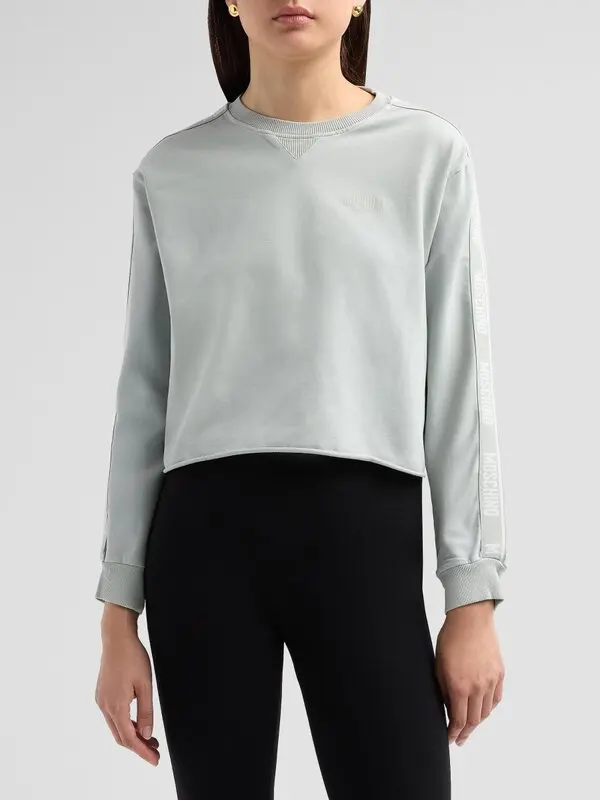 Moschino Logo Stretch-cotton Fleece Sweatshirt - Grey