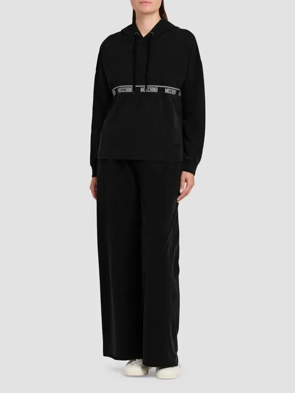 Moschino Logo Stretch-cotton Hoodie