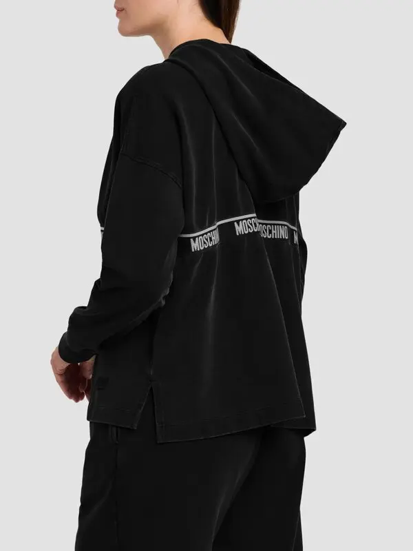 Moschino Logo Stretch-cotton Hoodie