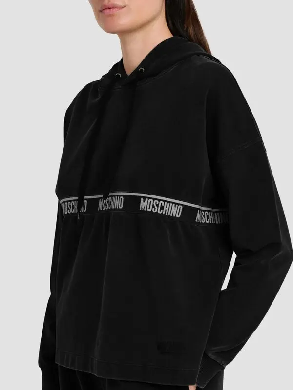 Moschino Logo Stretch-cotton Hoodie