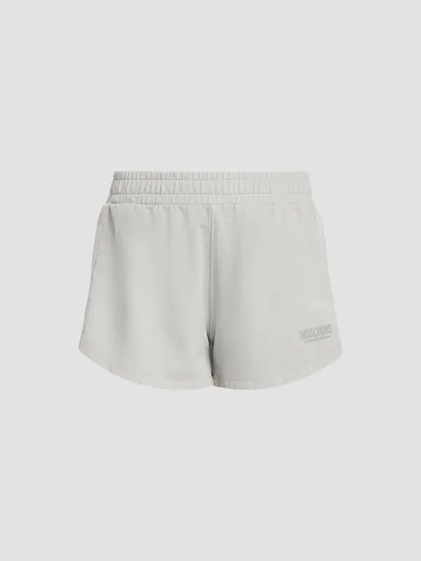 Moschino Logo-tape Stretch-cotton Shorts - Grey