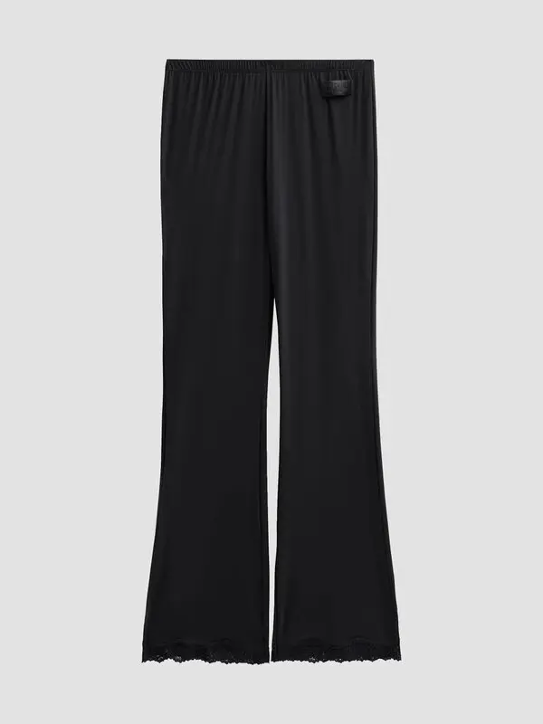 Moschino Lace-trim Microfiber Pajama Pants - Black
