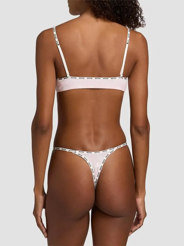 Moschino Heart-print Logo Bra