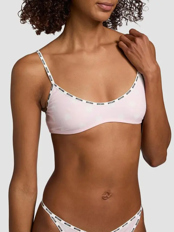 Moschino Heart-print Logo Bra