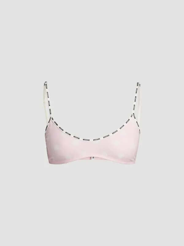 Moschino Heart-print Logo Bra - Multi Pink