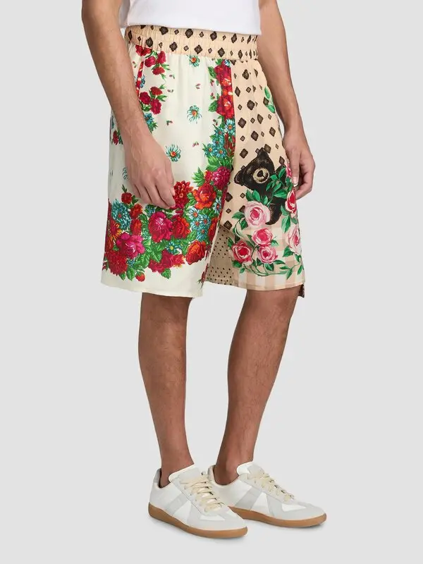 Moschino Floral Spliced Silk Shorts