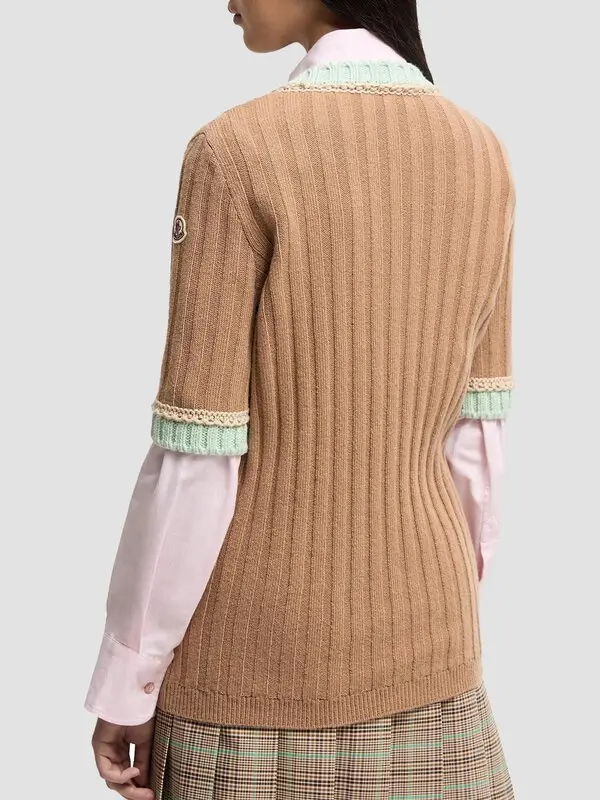 Moncler Crew Neck Sweater In Wool And Cashmere