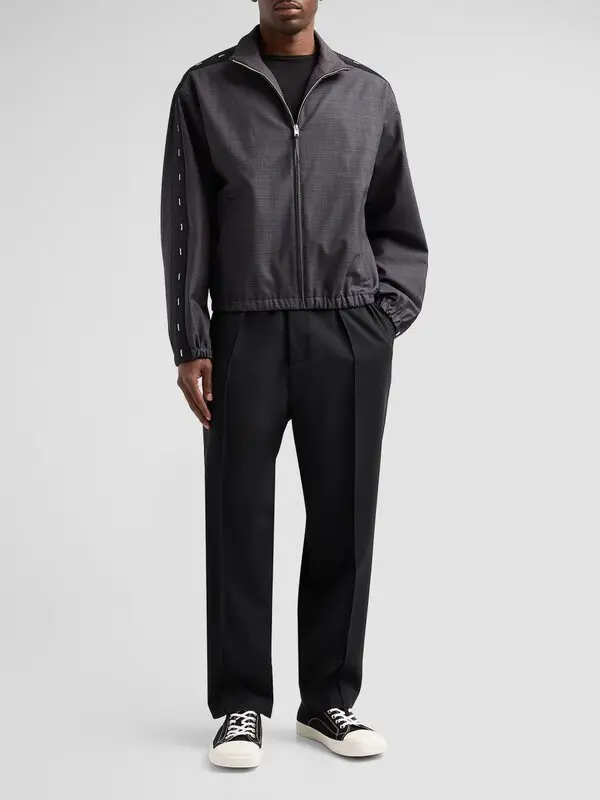 Moschino Tonal-pattern Wool-blend Track Jacket