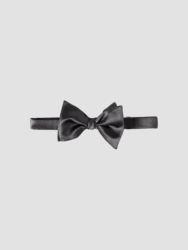 Brunello Cucinelli Cotton And Silk Satin Bow Tie - Anthracite