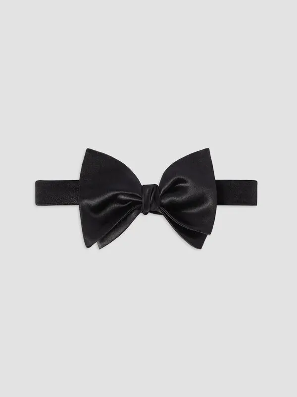Brunello Cucinelli Cotton And Silk Satin Bow Tie - Black