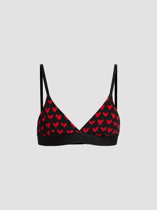 Moschino Intimo Donna M Hearts Triangle Bra - Multi Black