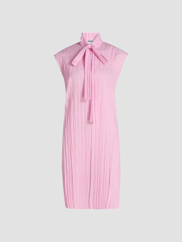 Moschino Pleated Tieneck Minidress