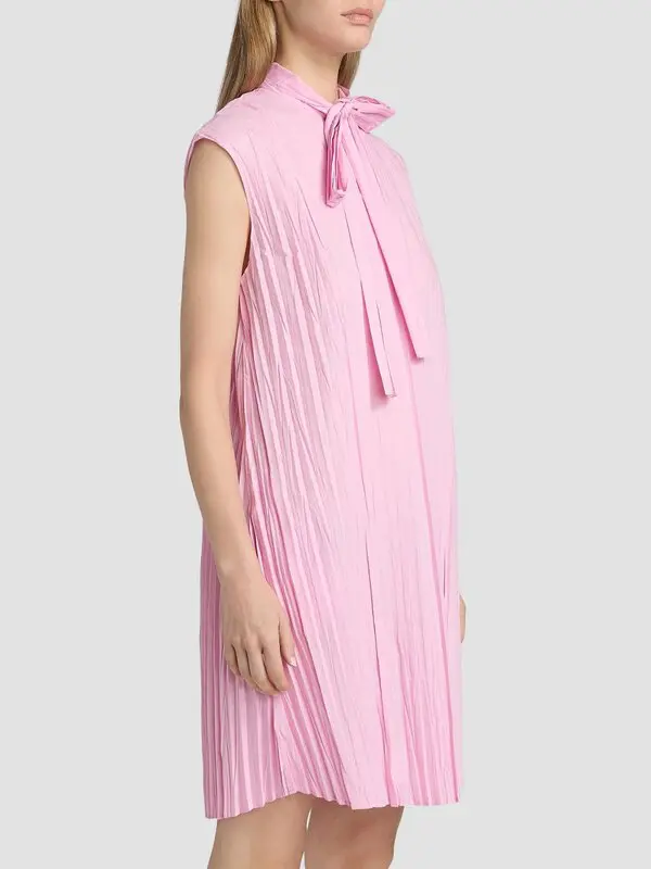 Moschino Pleated Tieneck Minidress