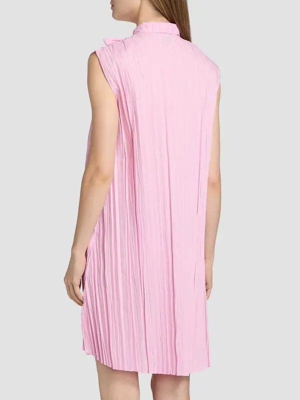 Moschino Pleated Tieneck Minidress