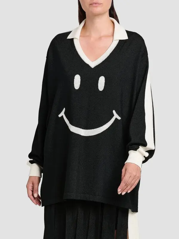 Moschino Smiley Face Wool Sweater