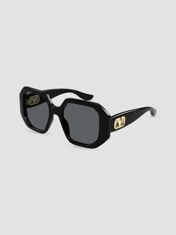 Valentino Garavani Vain Bold 55mm Geometric Sunglasses - Black