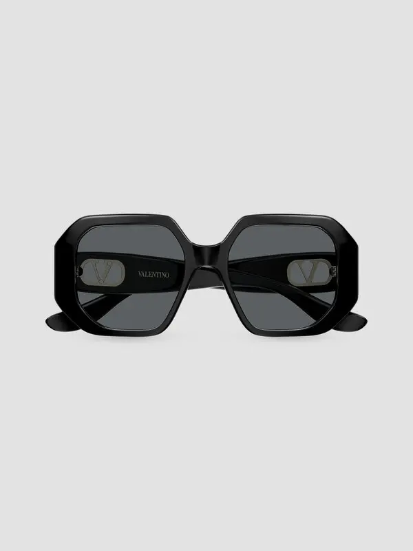 Valentino Garavani Vain Bold 55mm Geometric Sunglasses - Black