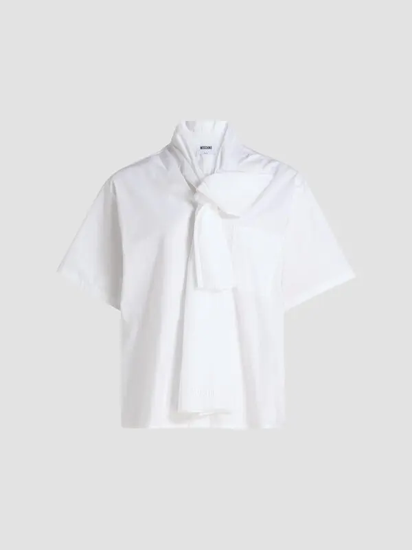Moschino Stretch-cotton Tieneck Blouse