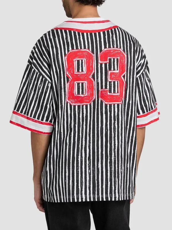 Moschino Baseball Jersey Graphic Crewneck T-shirt - Black