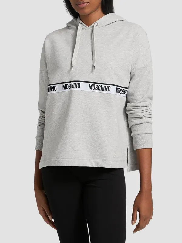 Moschino Intimo Donna Logo Stretch-cotton Hoodie