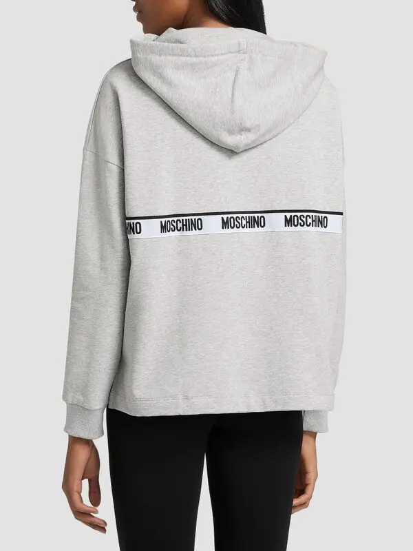 Moschino Intimo Donna Logo Stretch-cotton Hoodie