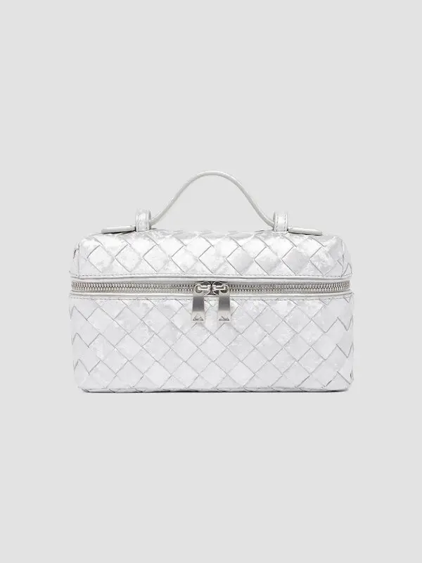 Bottega Veneta Bang Bang Metallic Satin Leather Vanity Case