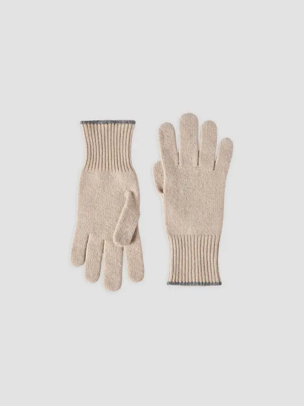 Brunello Cucinelli Cashmere Knit Gloves - Sand