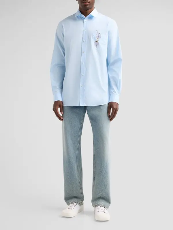 Moschino Glasses-print Cotton Shirt