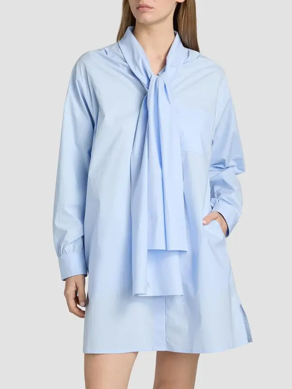 Moschino Stretch-cotton Tieneck Shirtdress