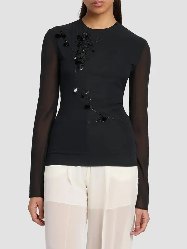 Alberta Ferretti Stretch Silk Blouse