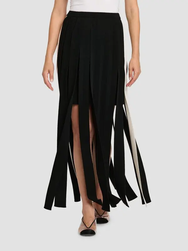 Moschino Wool Fringe Maxi Skirt