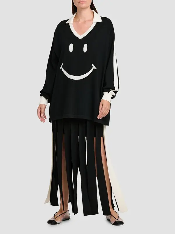 Moschino Wool Fringe Maxi Skirt