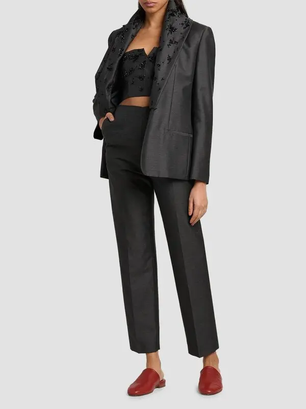 Alberta Ferretti Embellished Wool-silk Jacket