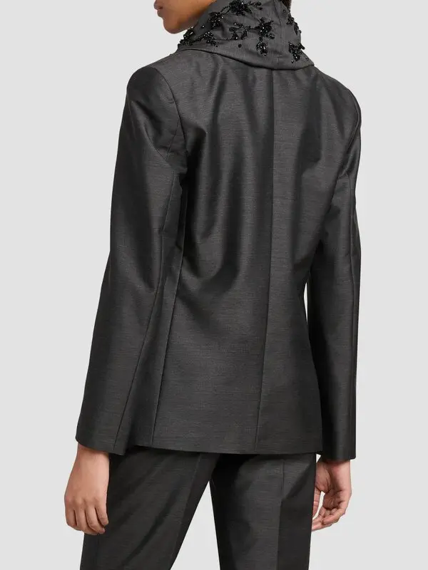 Alberta Ferretti Embellished Wool-silk Jacket