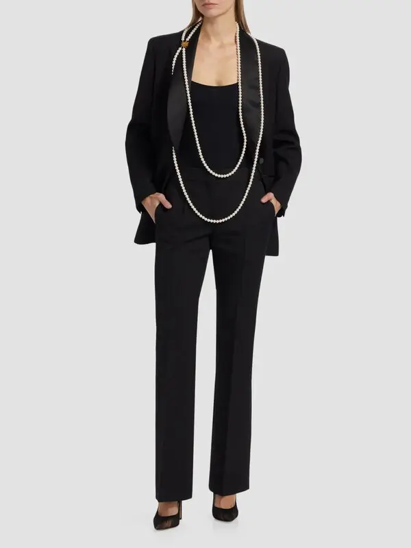 Moschino Wool-blend Straight-leg Trousers