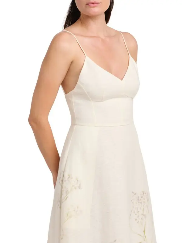 Alberta Ferretti Floral Linen Maxi Dress