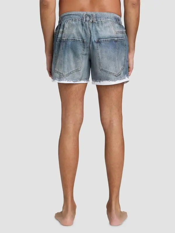 Moschino Denim Trompe L'oeil Swim Shorts