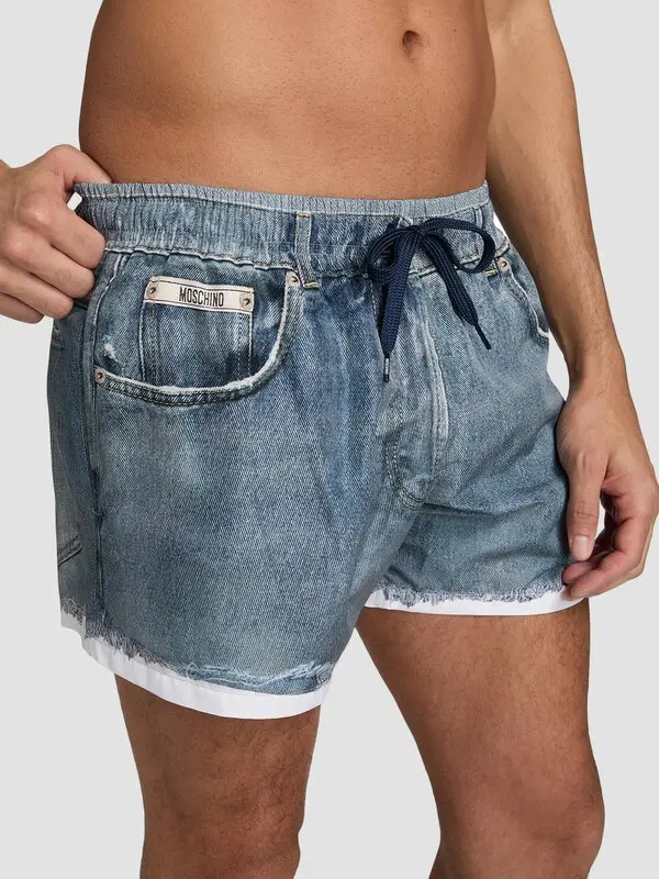 Moschino Denim Trompe L'oeil Swim Shorts