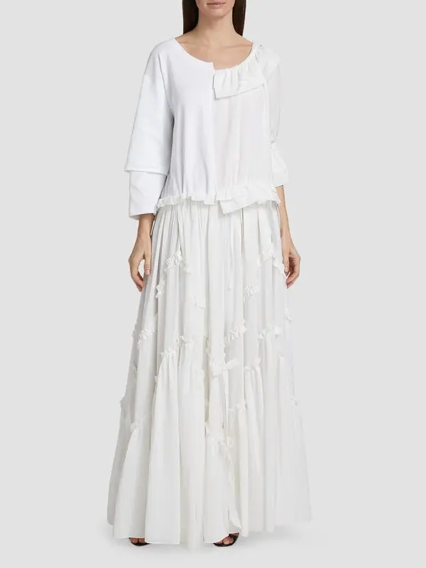 Moschino Cotton-silk Voile Patchwork Maxi Dress