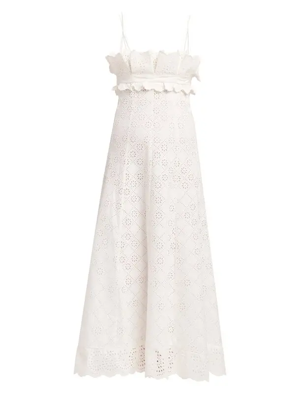 Alberta Ferretti Cotton-blend Sleeveless Maxi Dress