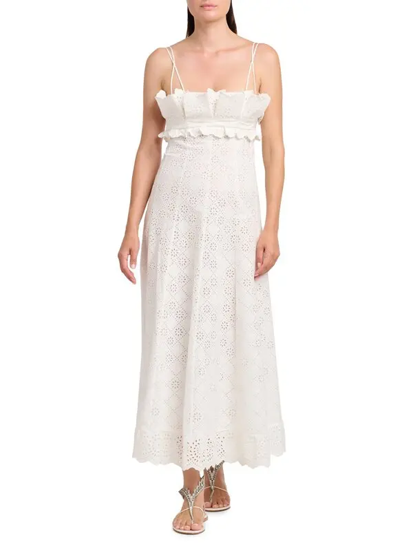 Alberta Ferretti Cotton-blend Sleeveless Maxi Dress