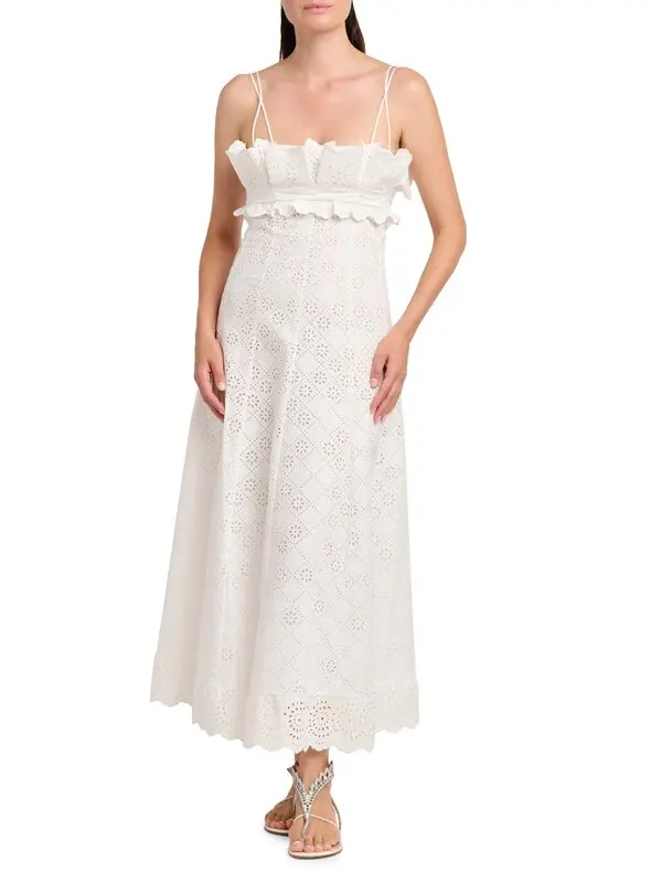 Alberta Ferretti Cotton-blend Sleeveless Maxi Dress