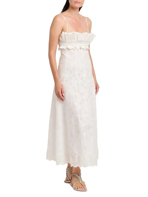 Alberta Ferretti Cotton-blend Sleeveless Maxi Dress