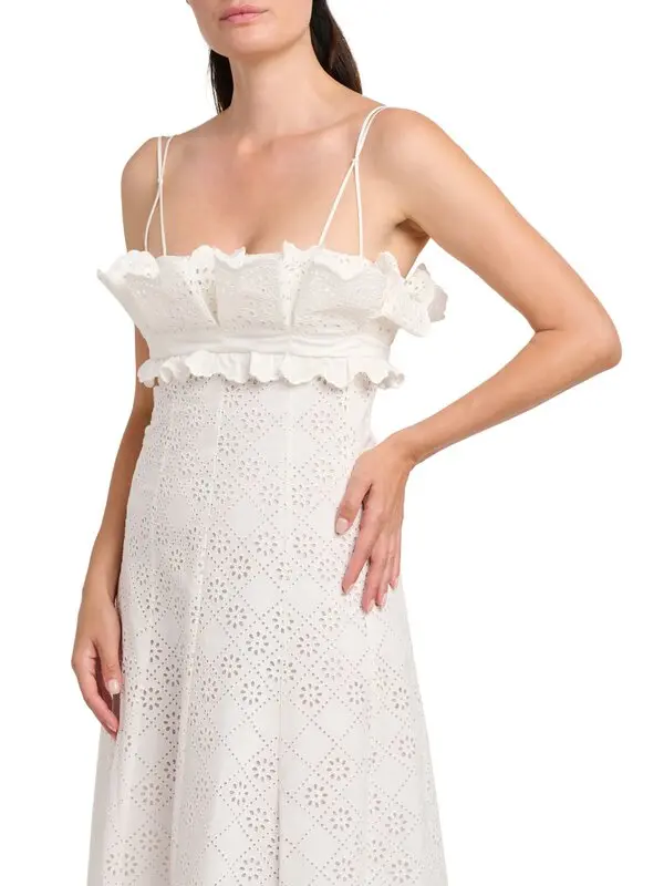 Alberta Ferretti Cotton-blend Sleeveless Maxi Dress