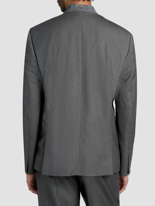 Moschino Pinstripe Wool Zip-front Jacket