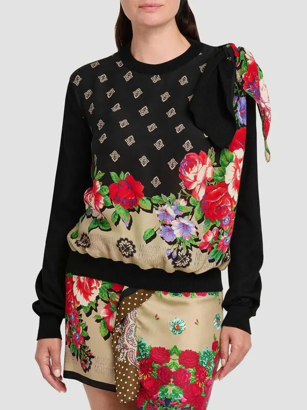 Moschino Floral Cotton Crewneck Sweater