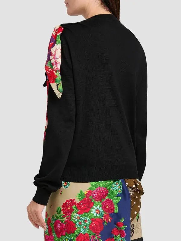 Moschino Floral Cotton Crewneck Sweater