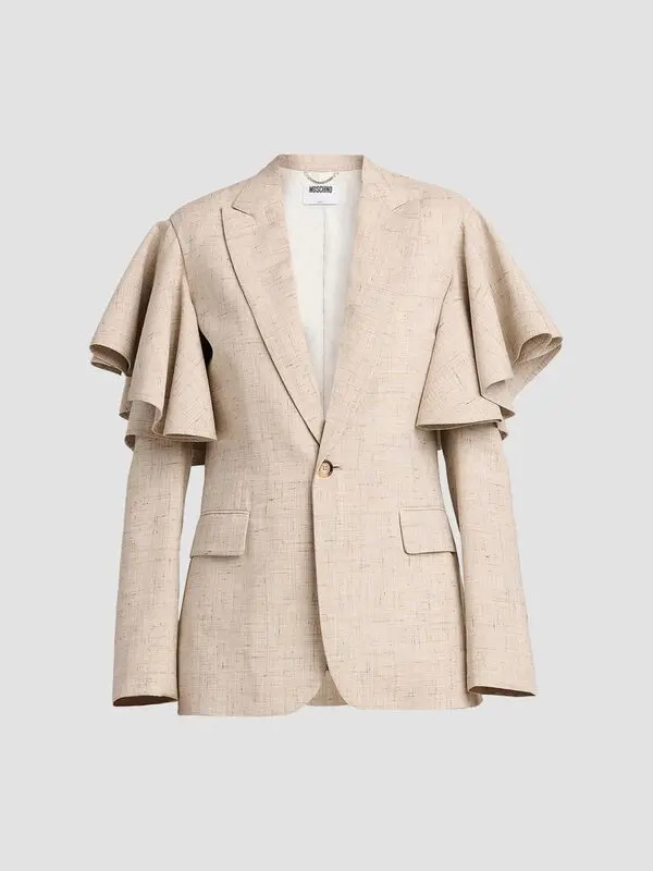 Moschino Ruffle Cape Tweed Jacket