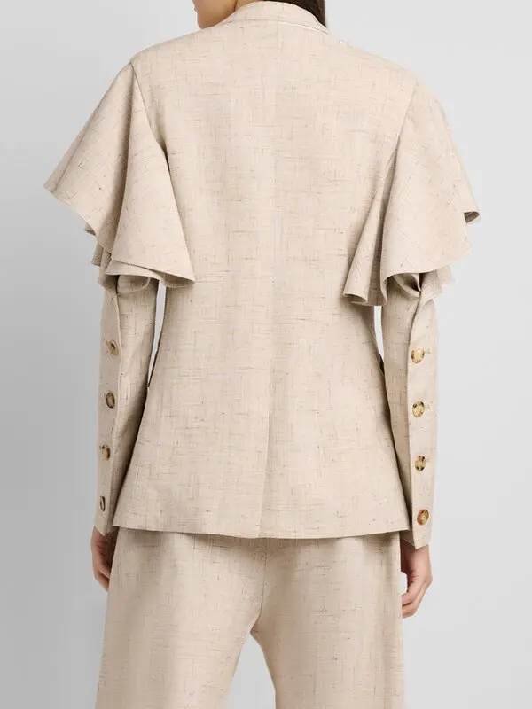 Moschino Ruffle Cape Tweed Jacket