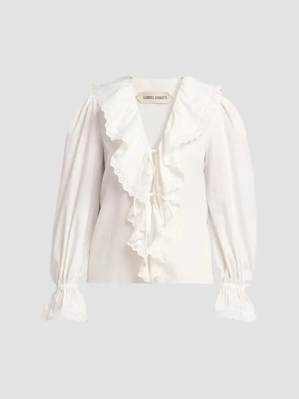 Alberta Ferretti Ruffled Cotton Blouse